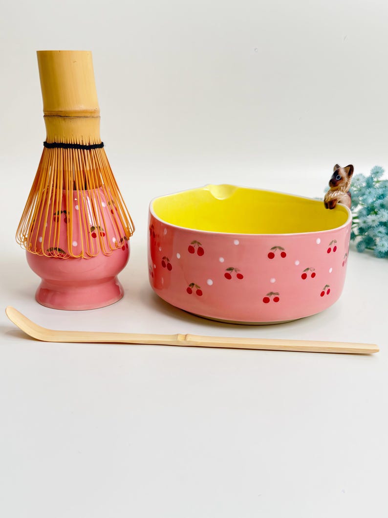 Custom Matcha Bowl Set for Cat Statues, Personalized Pet Matcha Bowl ...