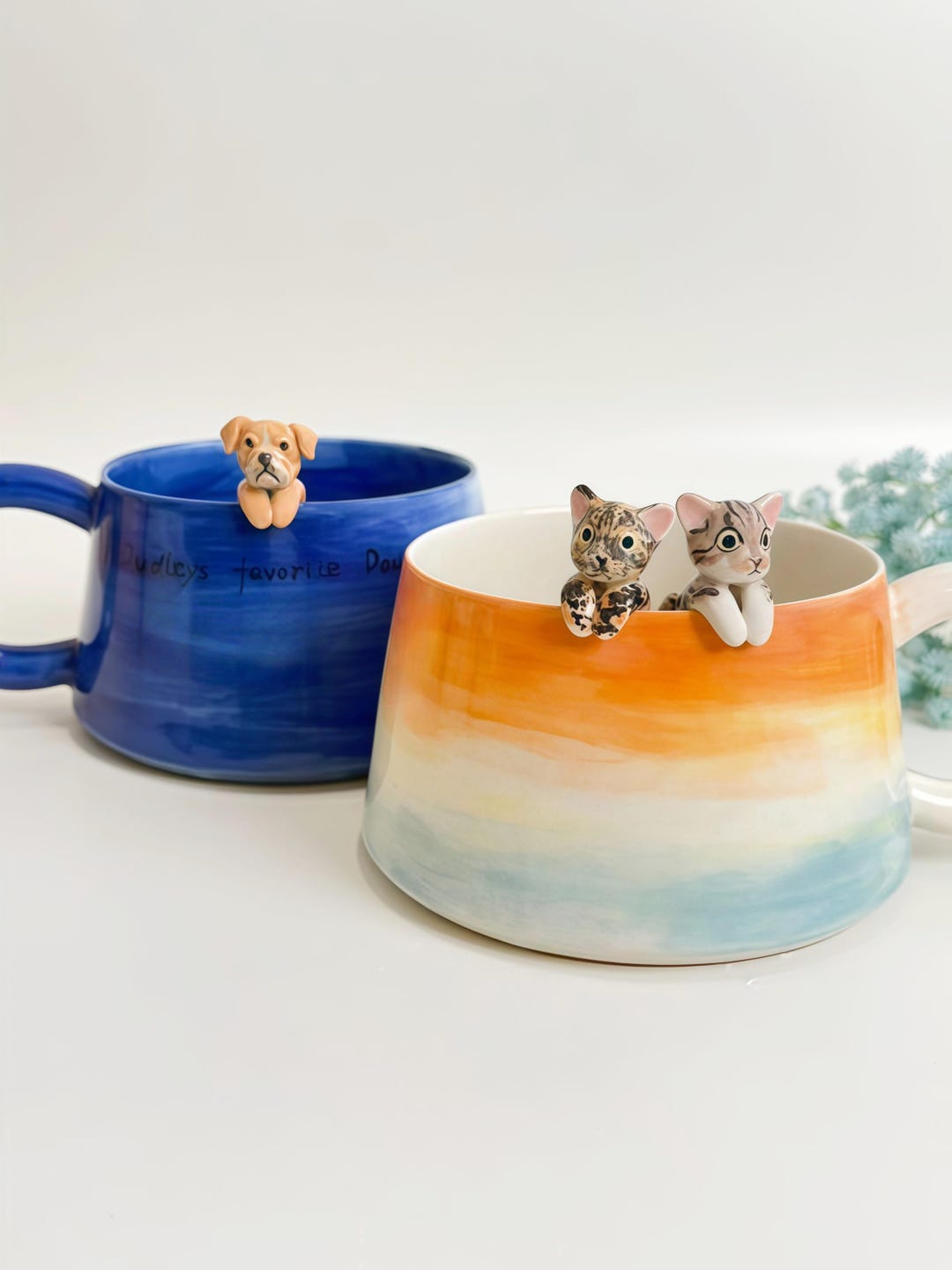 Custom Color Pet Statue Cup, Custom Pet Portrait Mug, Personalized Pet ...