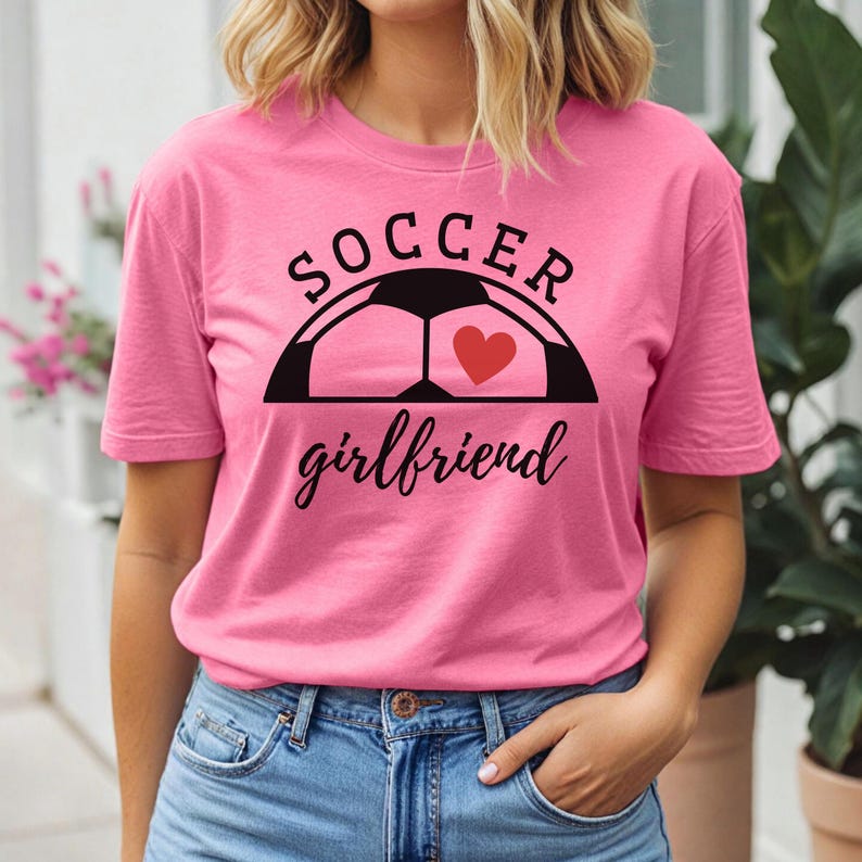 Soccer Girlfriend Heart Shirt, Soccer Love Shirt, Soccer Girlfriend Tee ...