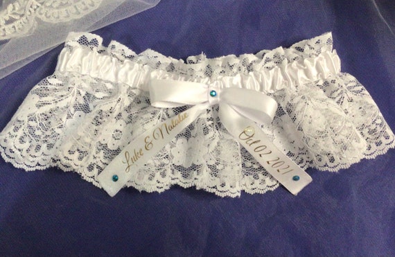 Customized Garter / Add Names Date Monogram/ Personalized - Etsy