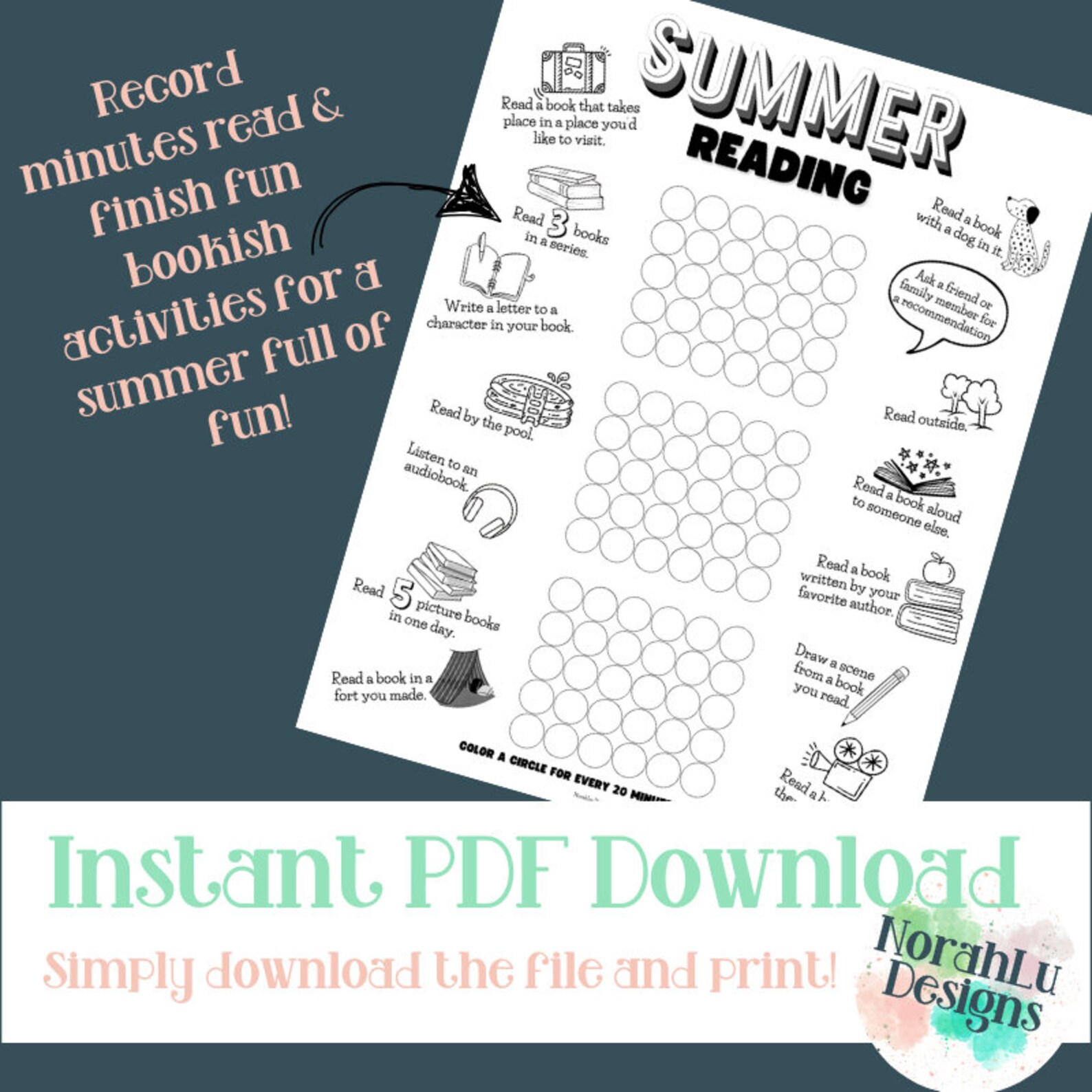PRINTABLE Summer Reading Tracker and Activity Sheet; Summer Activity ...