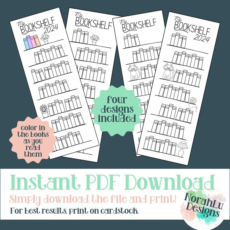 PRINTABLE Book Tracker Bookmarks, Book List Coloring, Book Log Bookmark ...