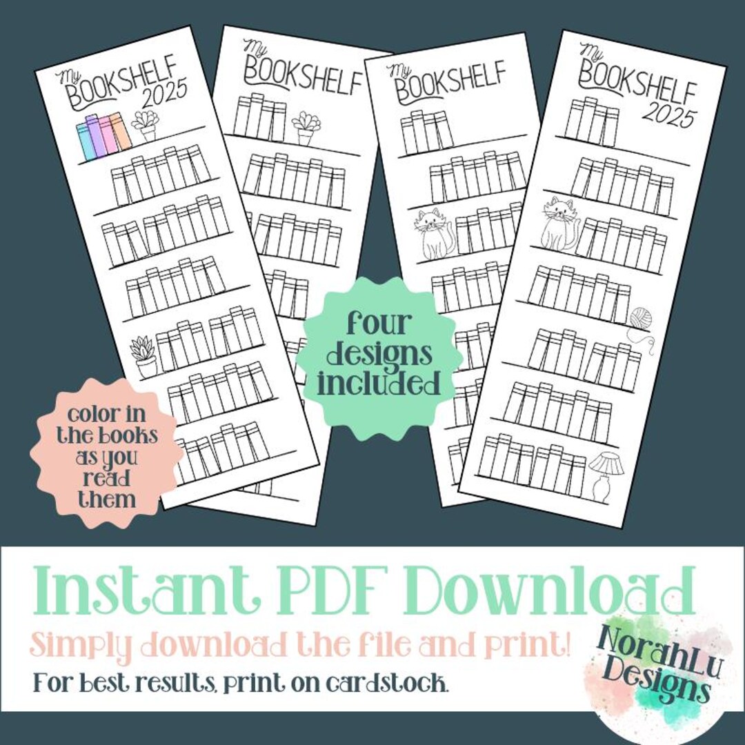 NEW 2025 PRINTABLE Book Tracker Bookmarks, Book List Coloring, Book Log ...