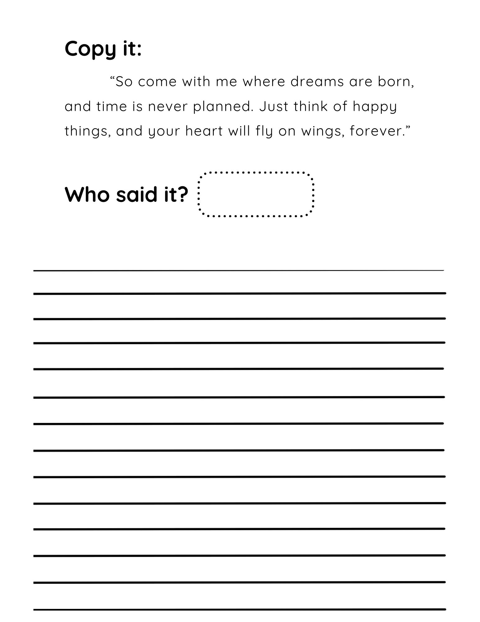 PRINTABLE Printing Copywork Notebook for Kids; Elementary Handwriting ...