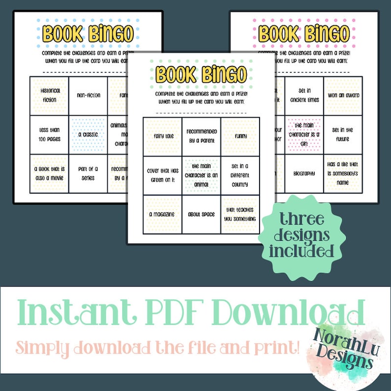 PRINTABLE Book Bingo Tracker, Summer Reading Chart, Summer Bingo for ...