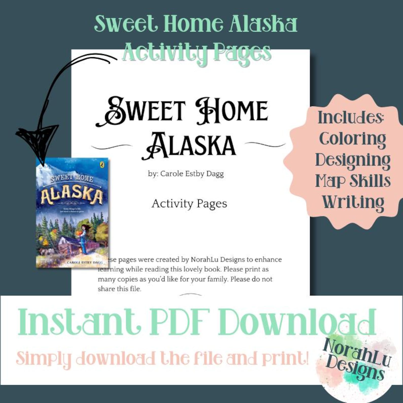 PRINTABLE Sweet Home Alaska Activity Pack; Literature, ELA, Printable ...
