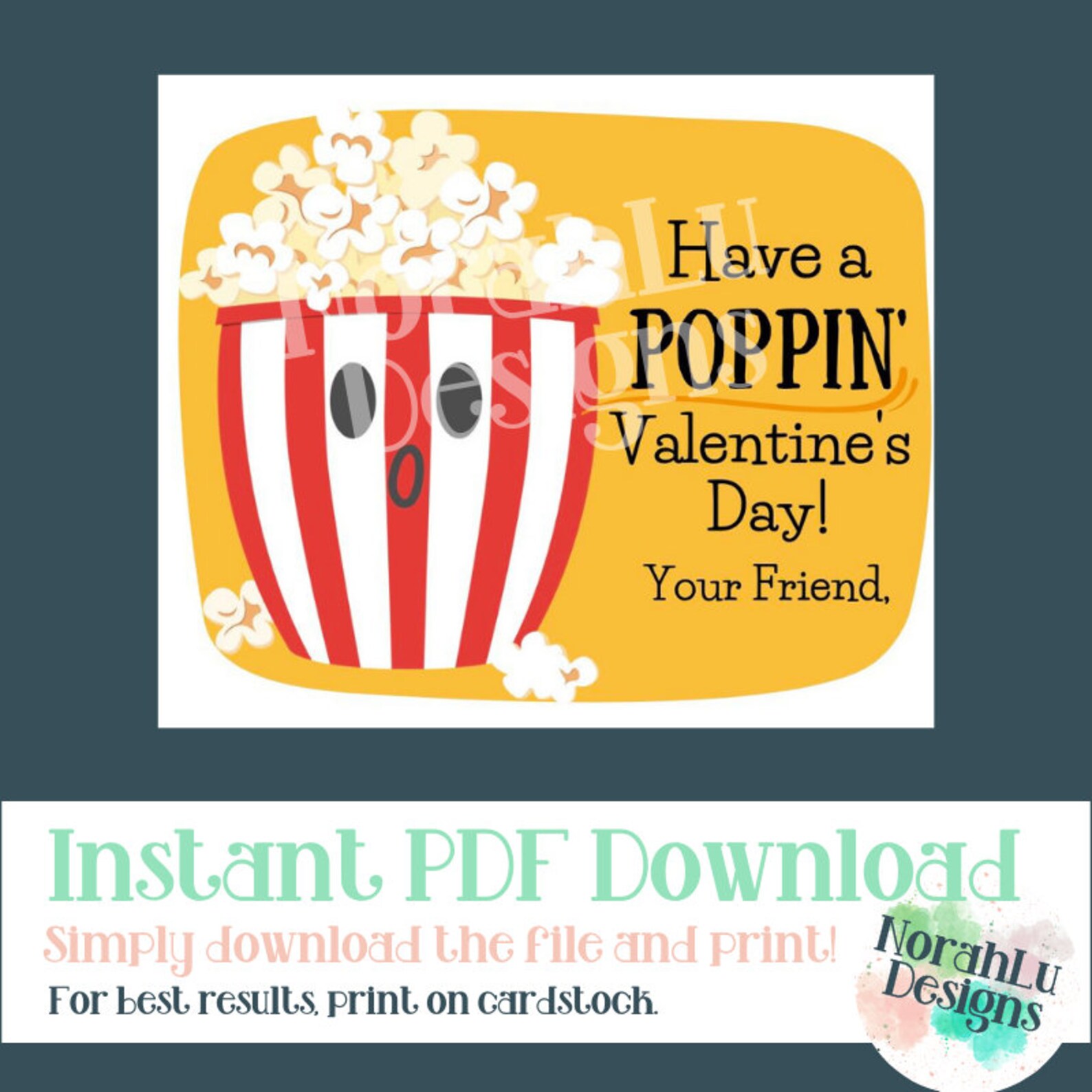 PRINTABLE Valentine's Day Cards, Have a Poppin Valentine's Day ...