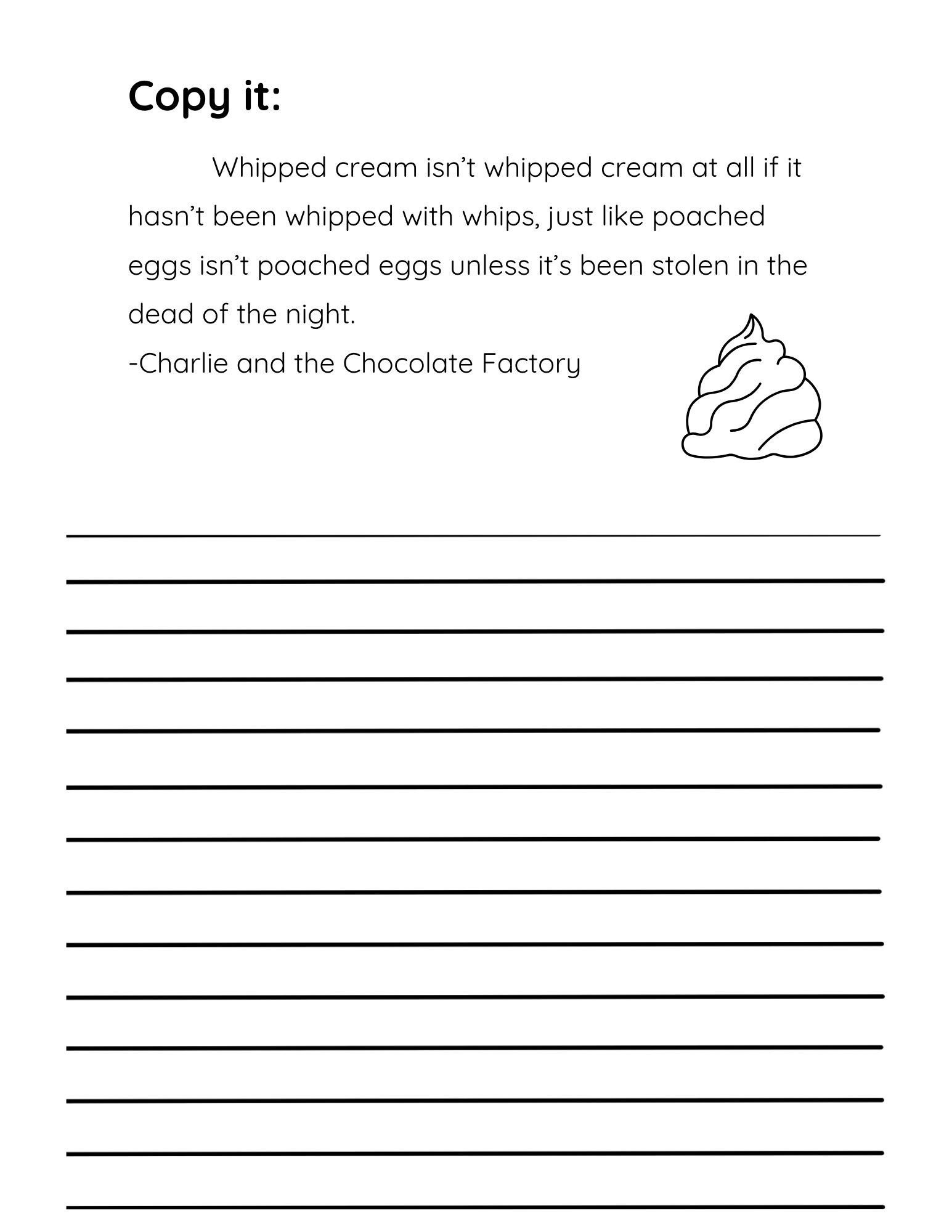 PRINTABLE Printing Copywork Notebook for Kids; Elementary Handwriting ...