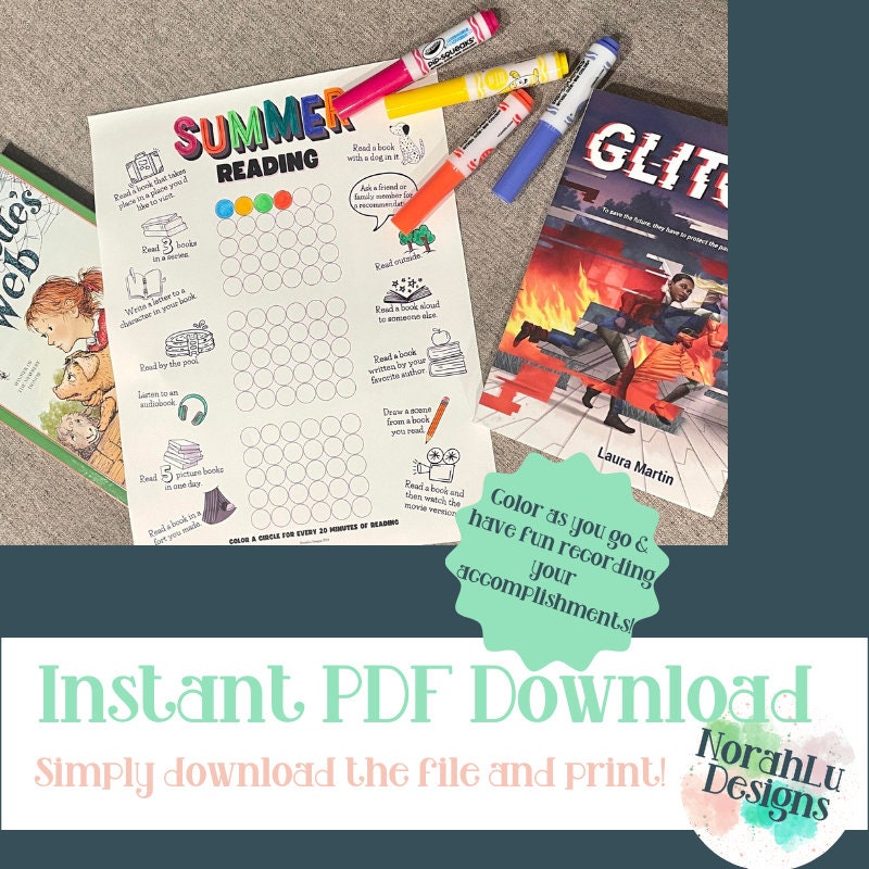 PRINTABLE Summer Reading Tracker and Activity Sheet; Summer Activity ...