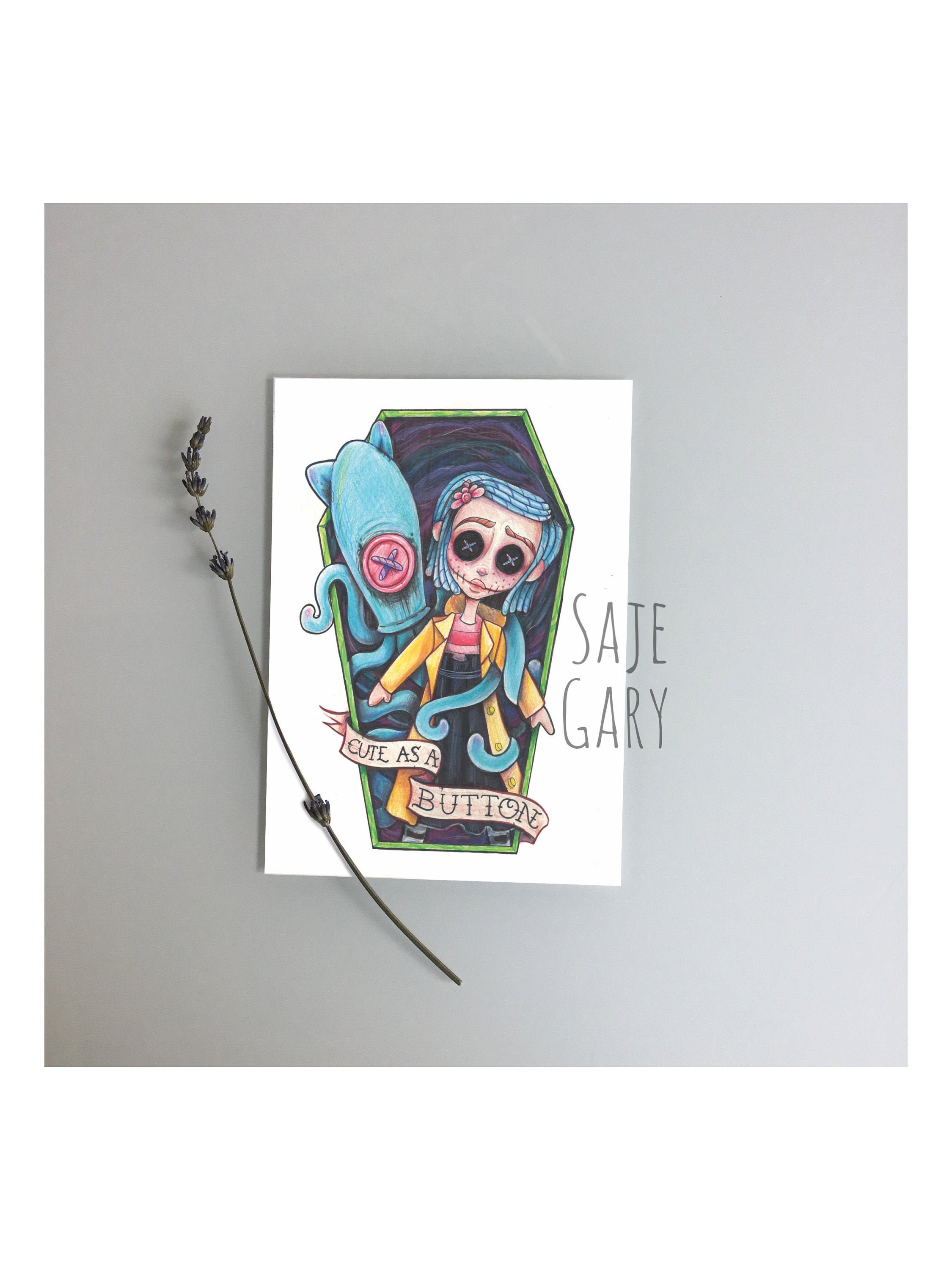 Cute as a Button Art Print | Etsy