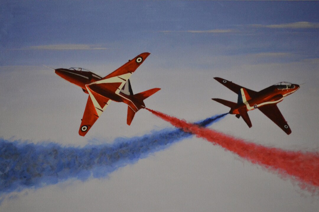 Red Arrows Synchro Pair - a Limited Edition Digital Art Print - Etsy UK