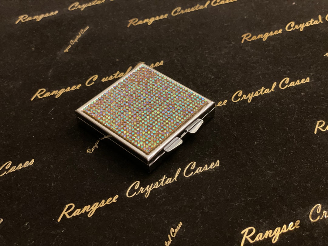 Pill Box/pill Container/pill Case With Gold Topaz AB Rhinestone ...