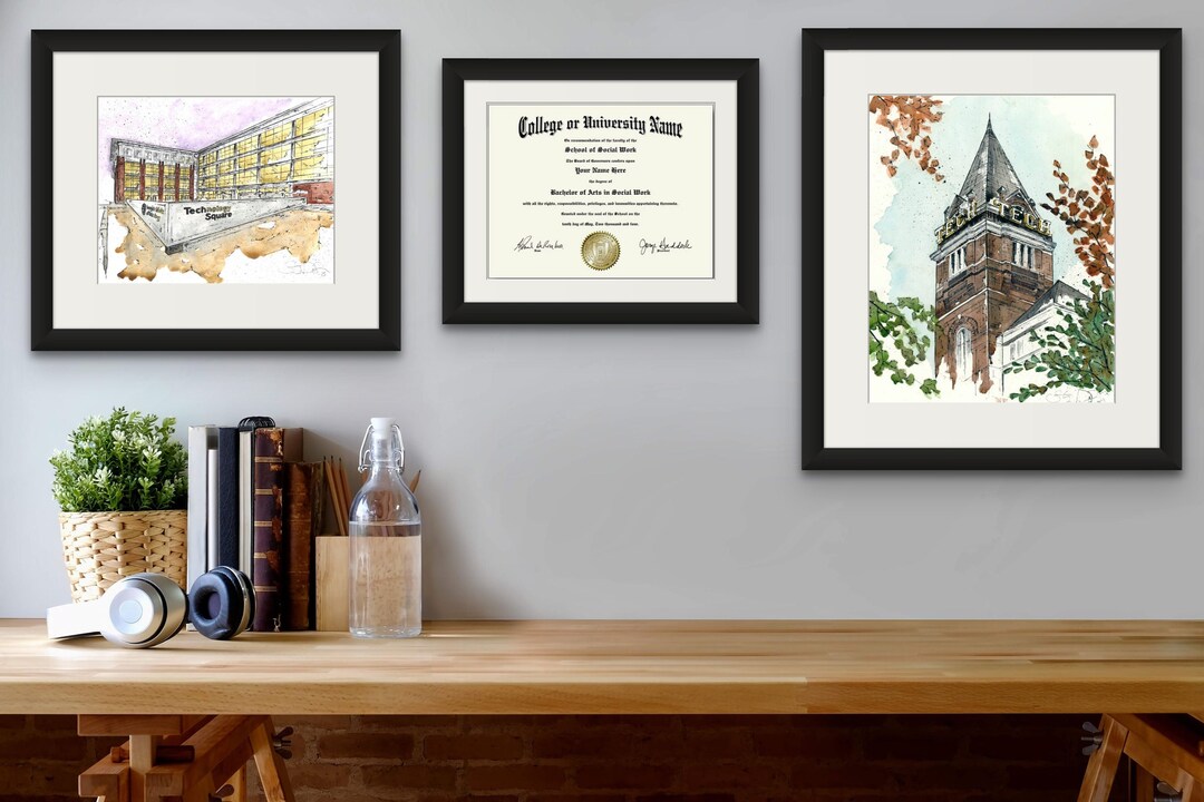 Giclee Watercolor Print Bundle of Georgia Tech's Tech Tower and ...