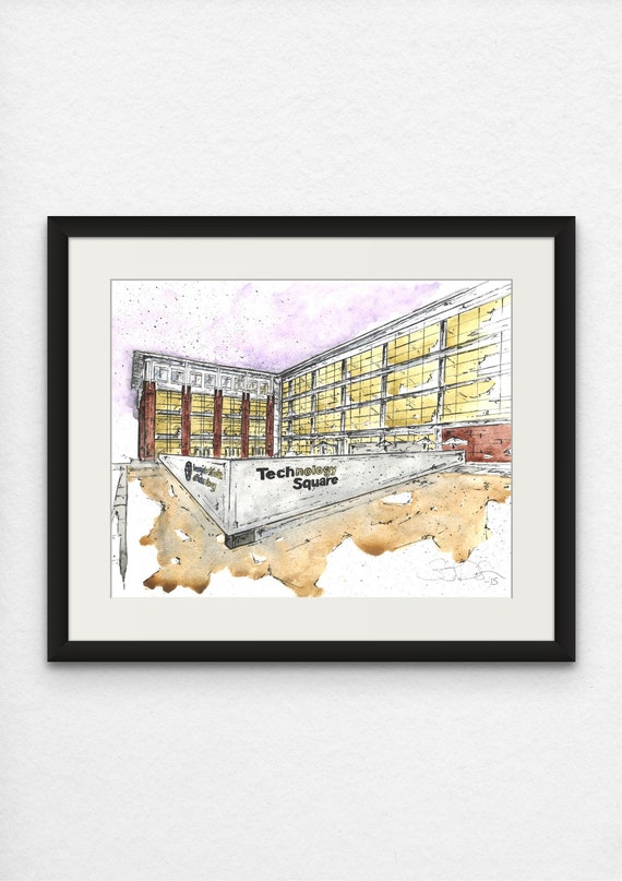 Giclee Watercolor Print of Georgia Tech's Scheller College - Etsy