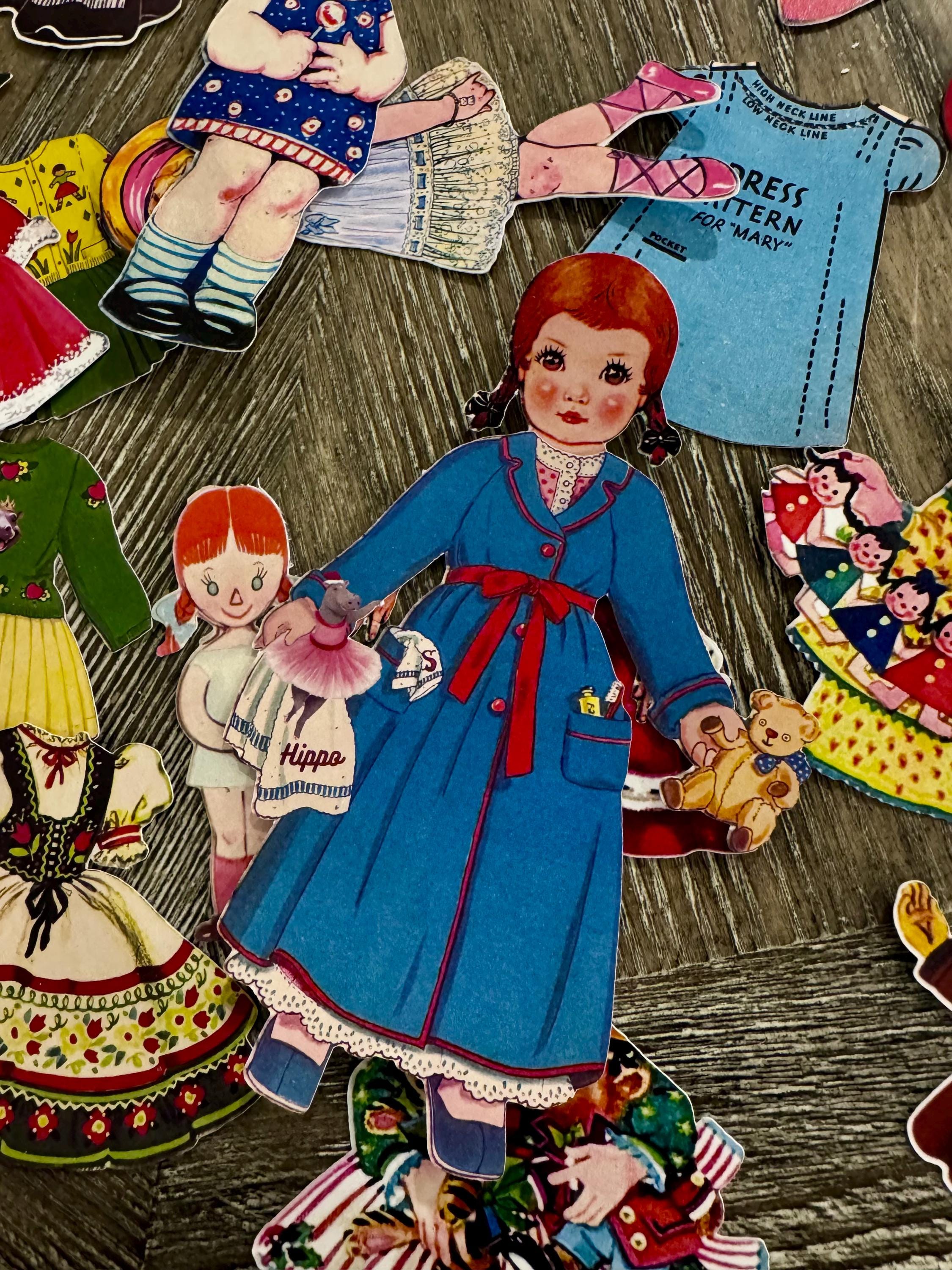 Retro Christmas Paper Doll Bundle, Ephemera, 110 Pieces, Lisa Kettell ...