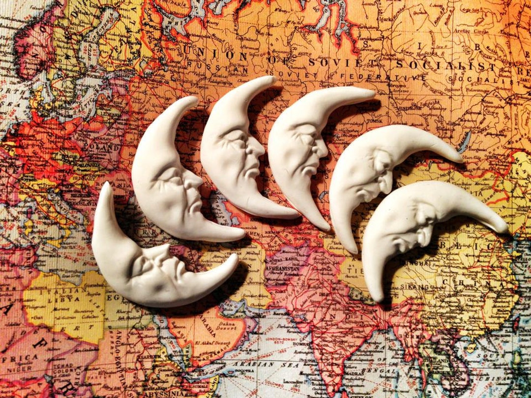 Polymer Fairytale Crescent Moons, Set of 6, Lisa Kettell Designs - Etsy