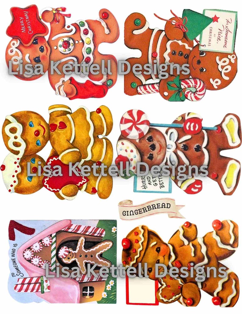 Retro Gingerbread Medley, Christmas Paper Cuts, Ephemera, 51 Pieces ...