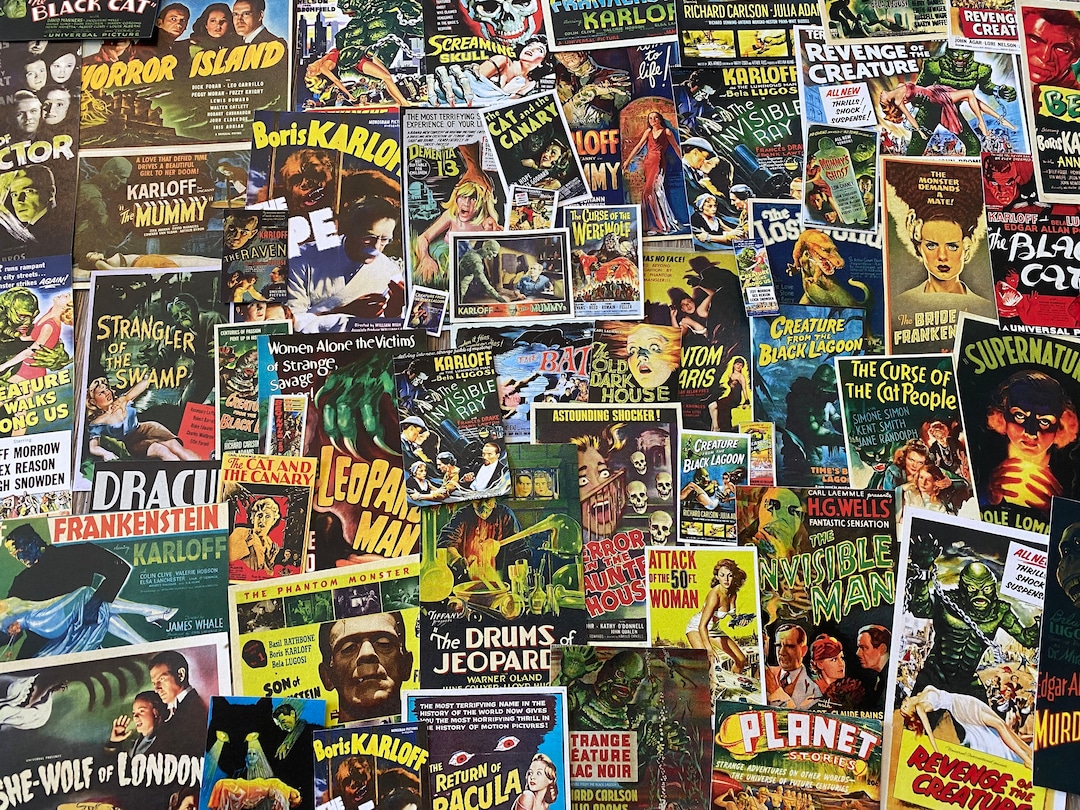 Retro Horror Cuts, Ephemera, 61 Pieces, Lisa Kettell Designs - Etsy