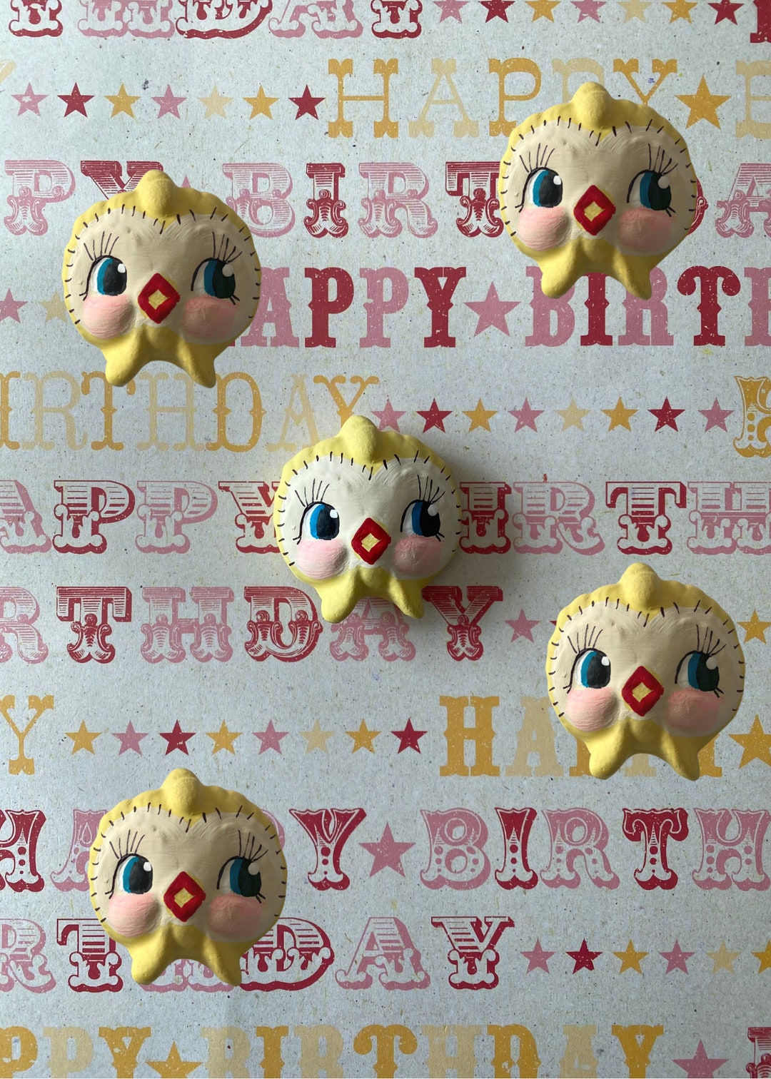 Sweet Yellow Birds, 5 Pieces, Lisa Kettell Designs - Etsy
