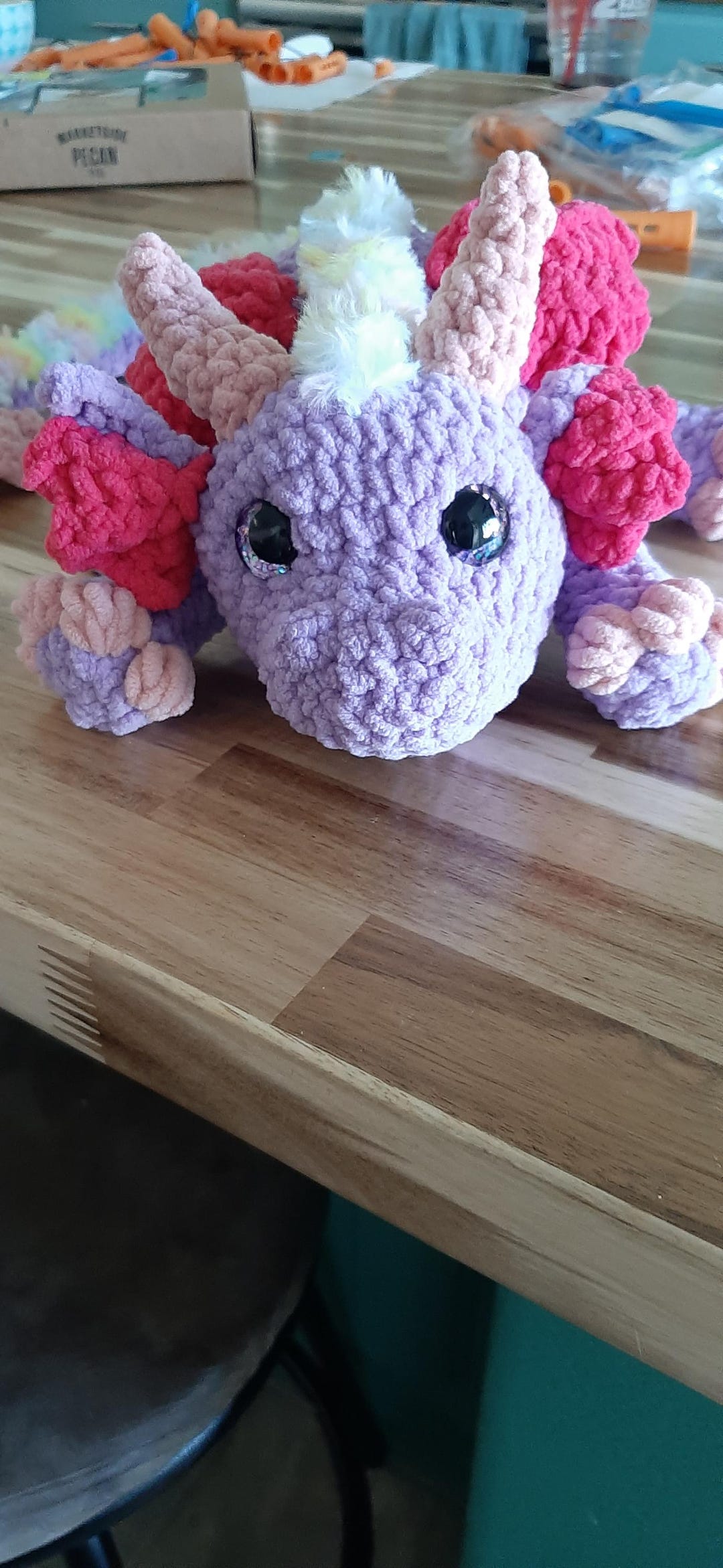 Snuggle Dragon Plushie, Dragon Stuffed Animal, Crochet Dragon, Crochet ...