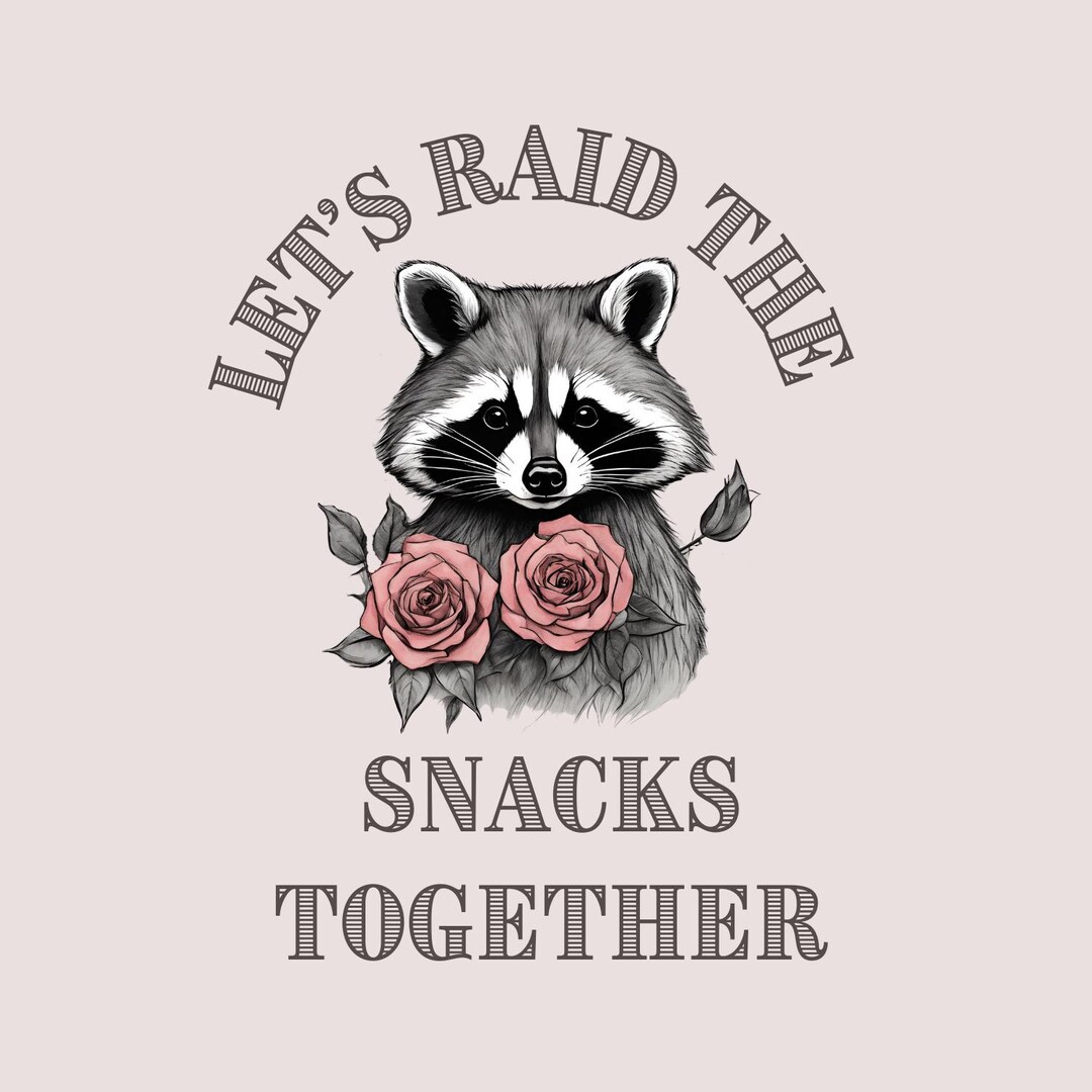 Let's Raid the Snacks Together Anti Valentine's Day Graphic Raccoon ...