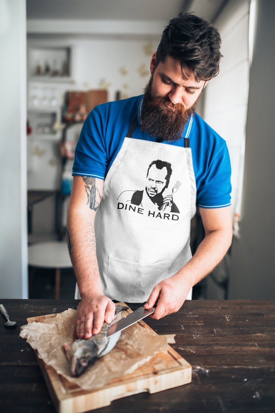 Dine Hard Apron Die Hard Christmas Gift Stocking Stuffer - Etsy