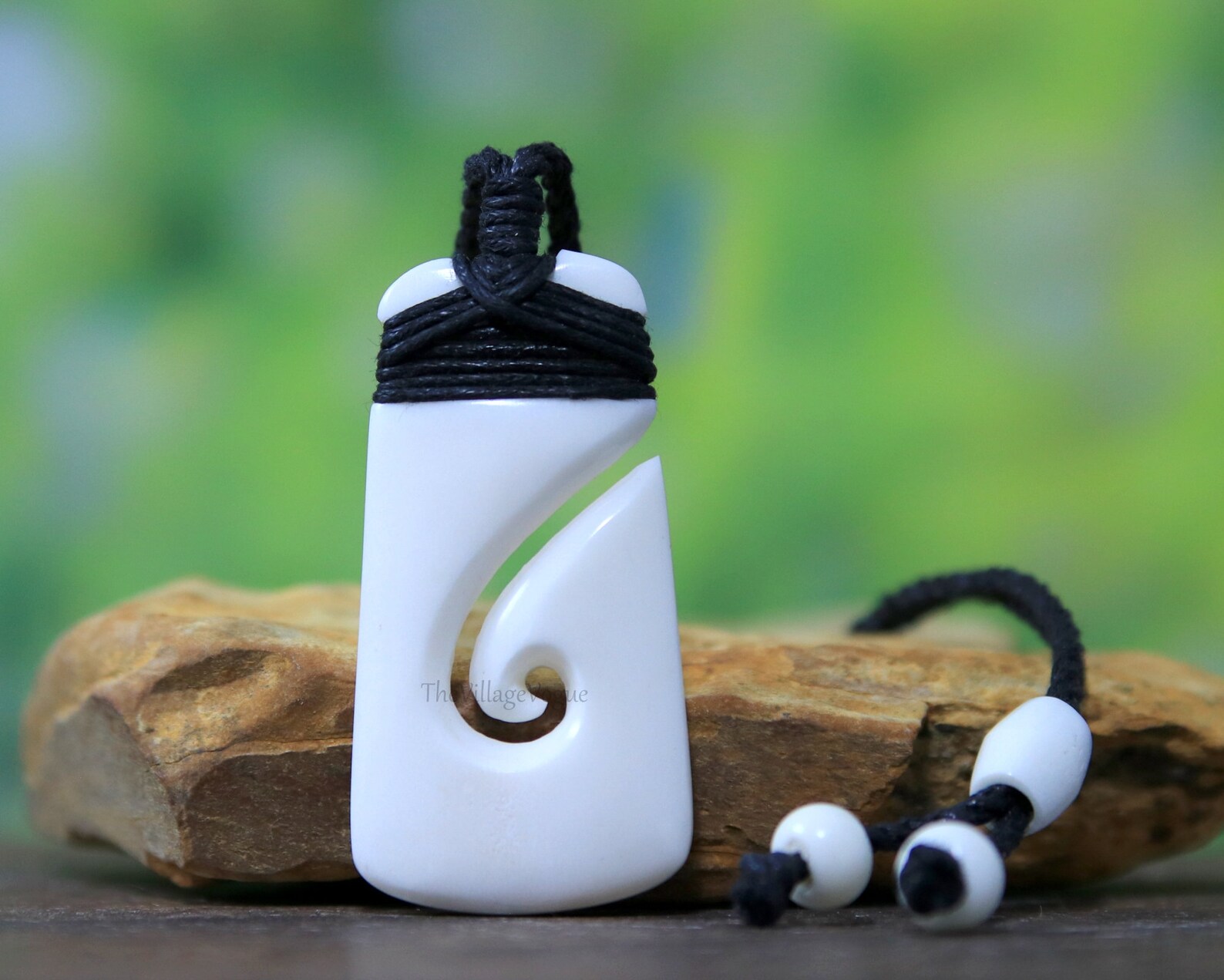Hand Carved Bone Pendant, Maori Inspired Tribal Necklace Gift for Him ...