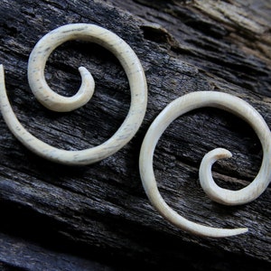 8G Earrings Carved Wood Spiral Gauge Body Jewelry - Etsy