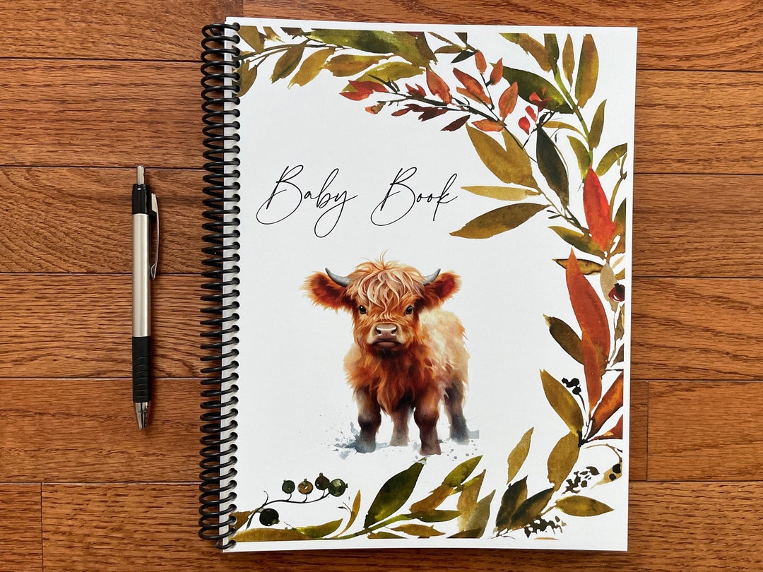 Baby Book | Personalized Baby Book, Highland Cow Book - Etsy