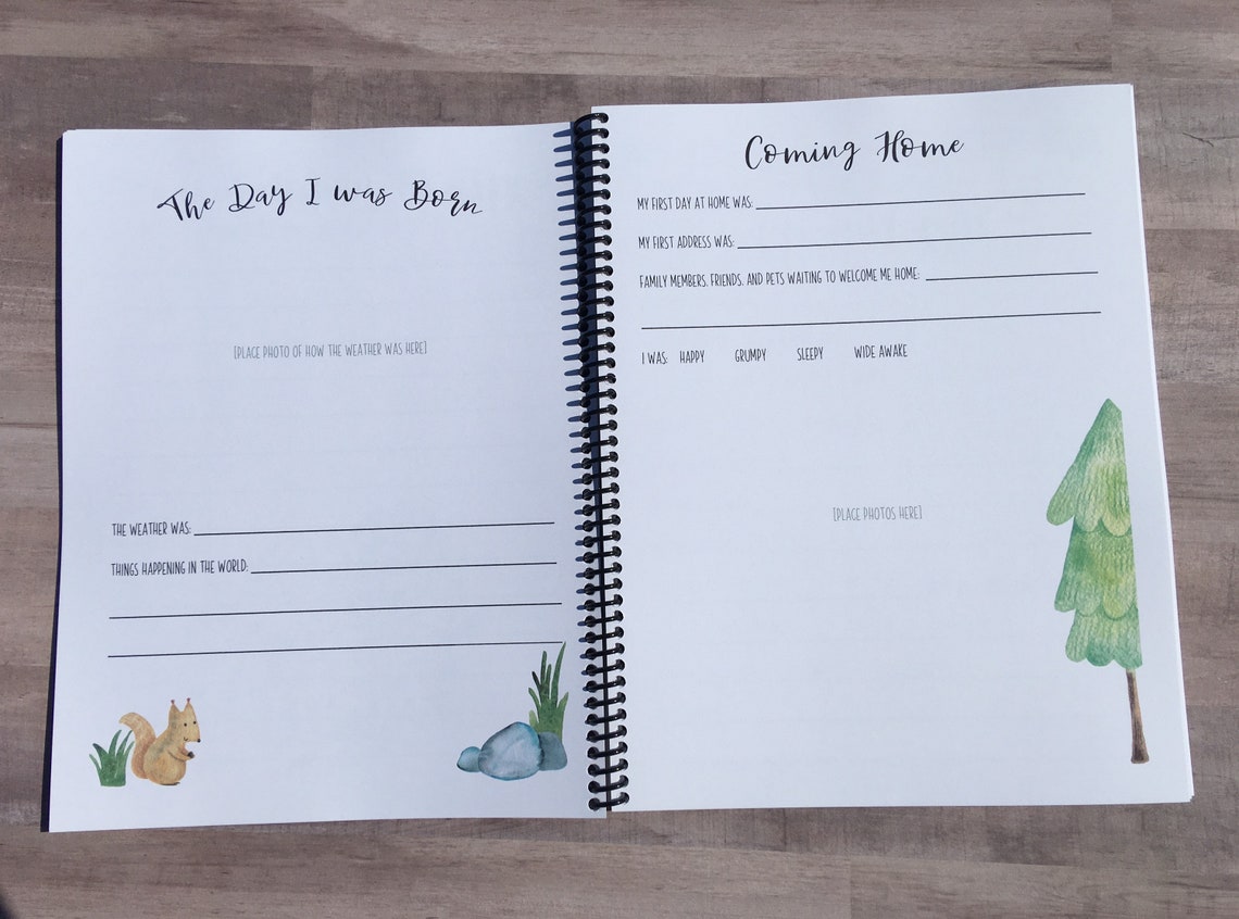 Baby Book Personalized Baby Book Woodland Book - Etsy
