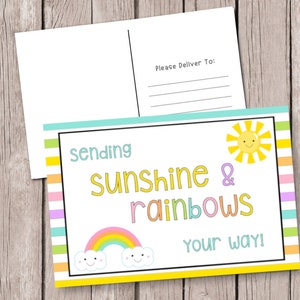 Happy Mail for Students sunshine & Rainbows Postcard for | Etsy