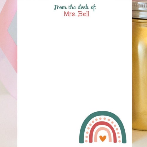 Boho Rainbow Personalized Notepad Rainbow Notepad Rainbow - Etsy