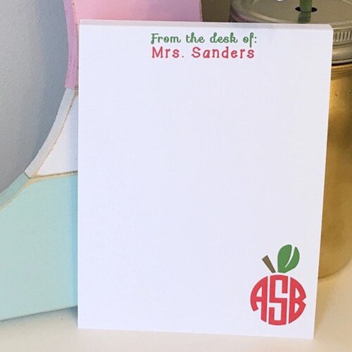 Personalized Teacher Notepad School Notepad Teacher Gift - Etsy