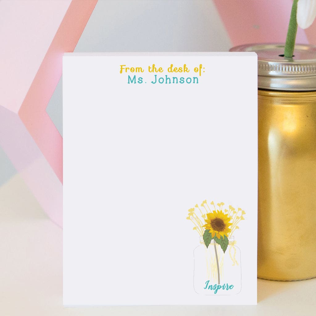 Sunflower Notepad Personalized Notepad Autumn Notepad | Etsy