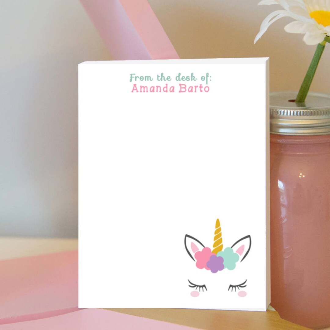 Unicorn Notepad - Personalized Notepad - Unicorn Gift - Unicorn Lover ...