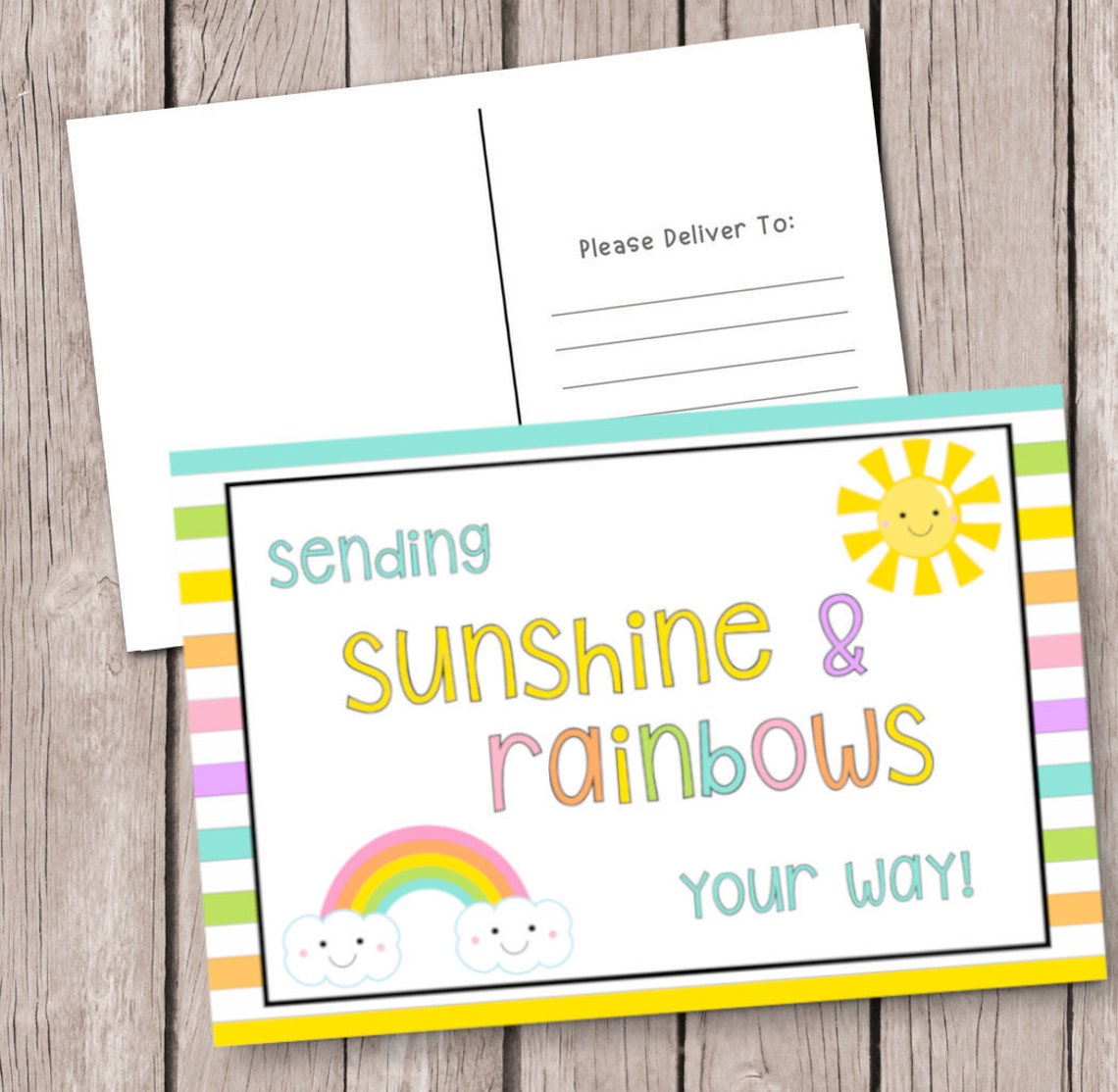 Happy Mail for Students sunshine & Rainbows Postcard for | Etsy