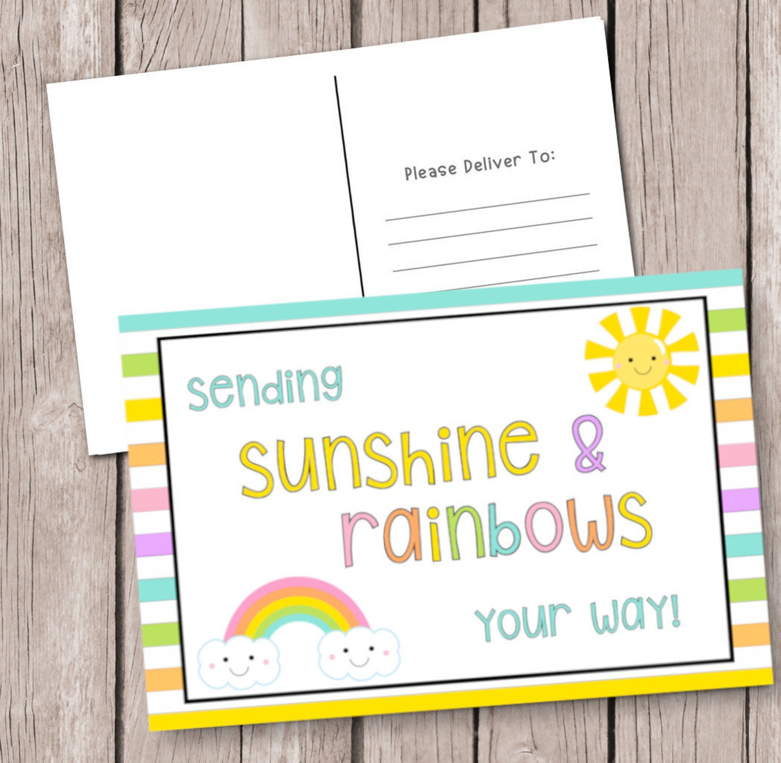 Happy Mail for Students sunshine & Rainbows Postcard for | Etsy
