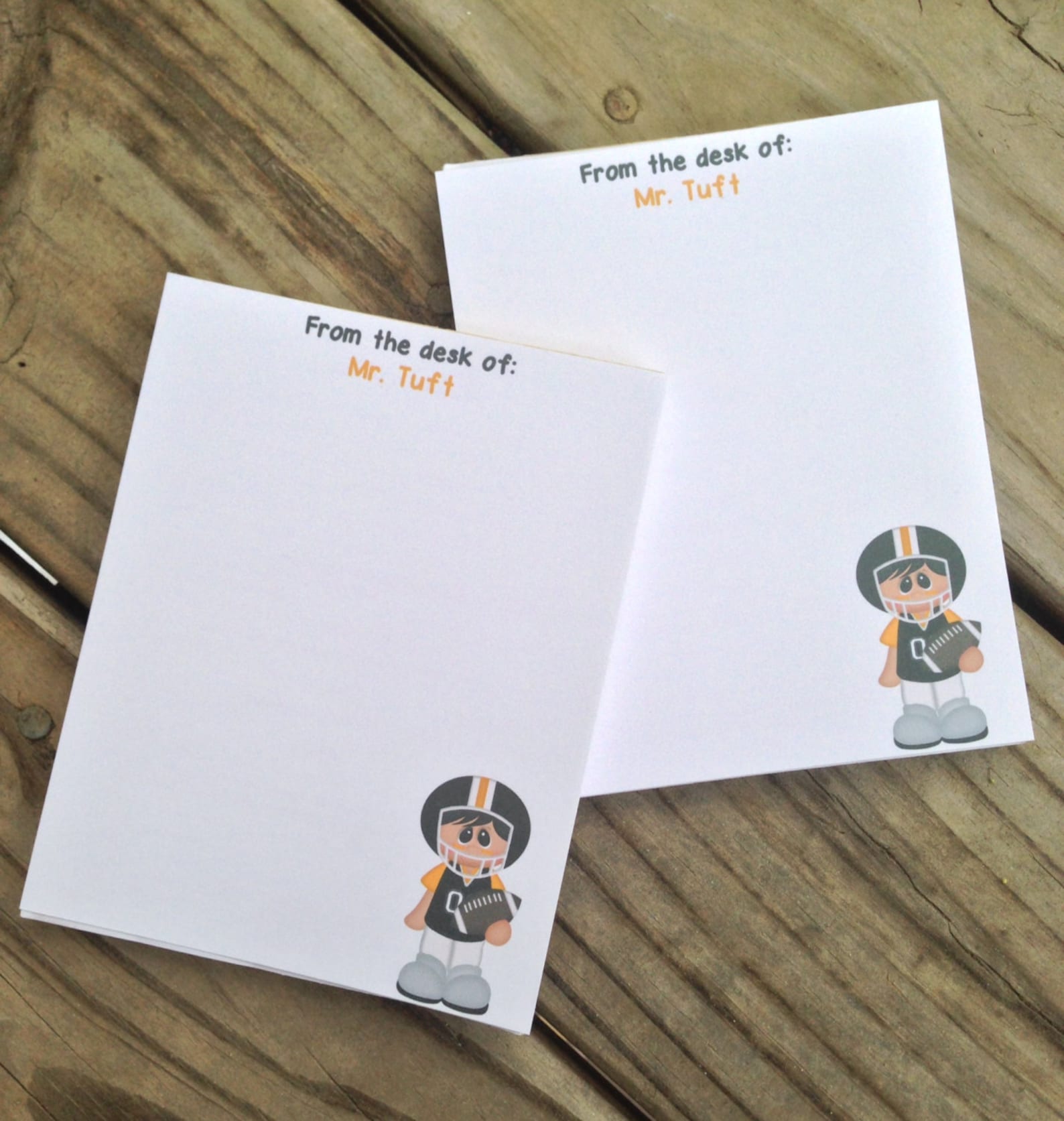 Personalized Football Notepad Football Player Notepad Football ...