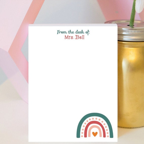 Boho Rainbow Personalized Notepad Rainbow Notepad Rainbow - Etsy