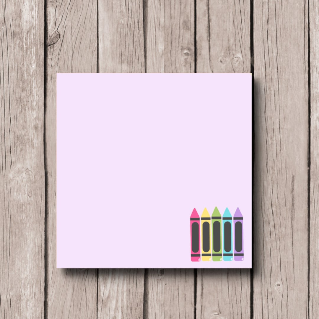 Crayon Sticky Note - Sticky Notes - Teacher Sticky Notes - Sticky Note ...
