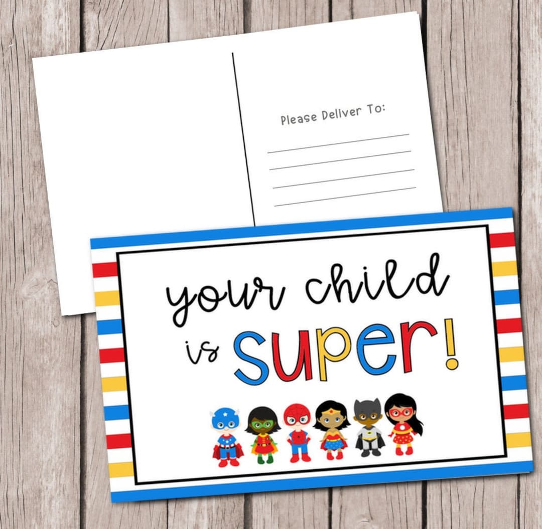 Happy Mail for Students (your Child is Super) - Postcard for Students ...