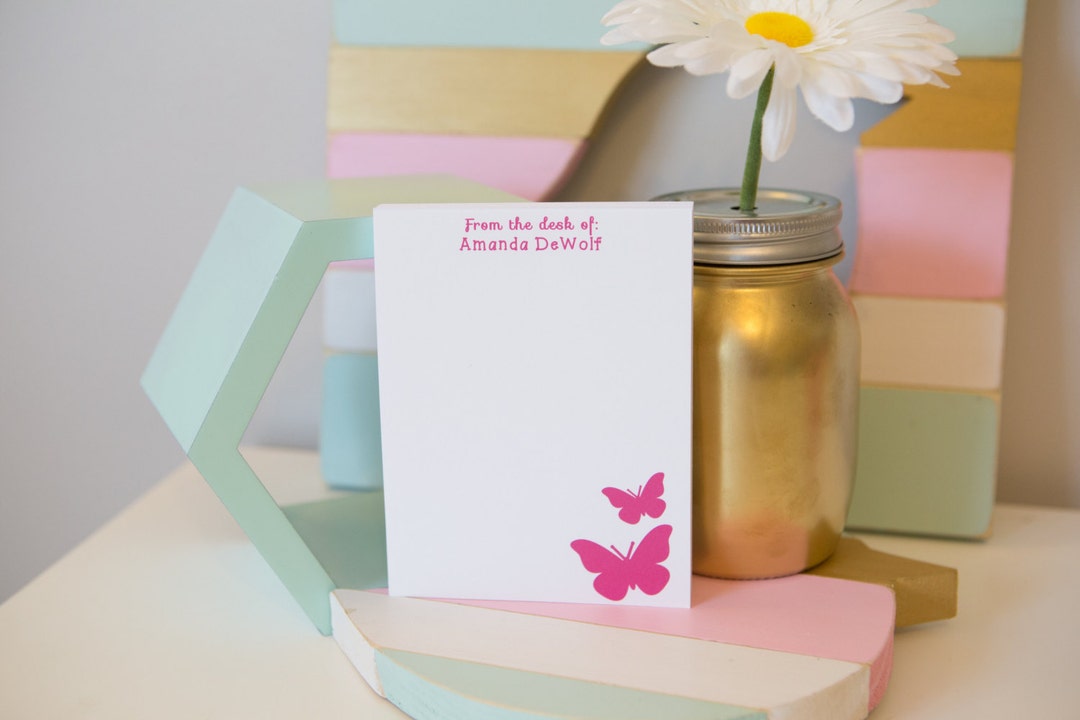 Personalized Butterfly Notepad - Butterfly Notepad - Personalized ...