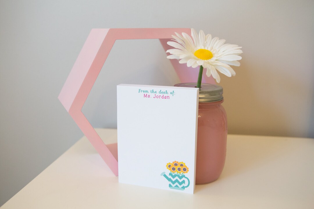 Personalized Sunflower Chevron Notepad - Sunflower Notepad - Sunflower ...