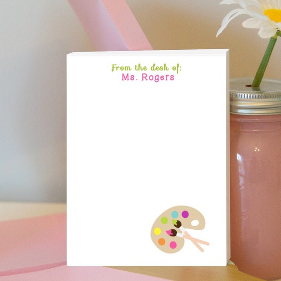 Art Teacher Notepad Artist Notepad Paint Pallet Notepad - Etsy