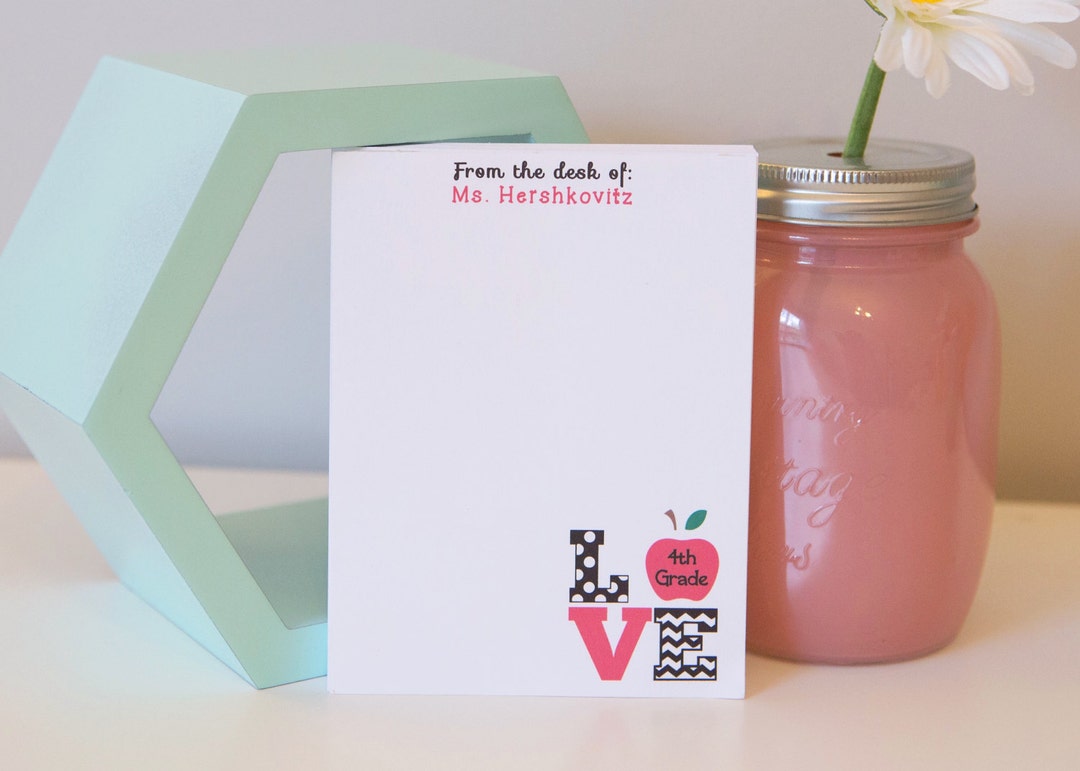 Personalized Teacher Notepad - Teacher Notepad - Teacher Gift ...