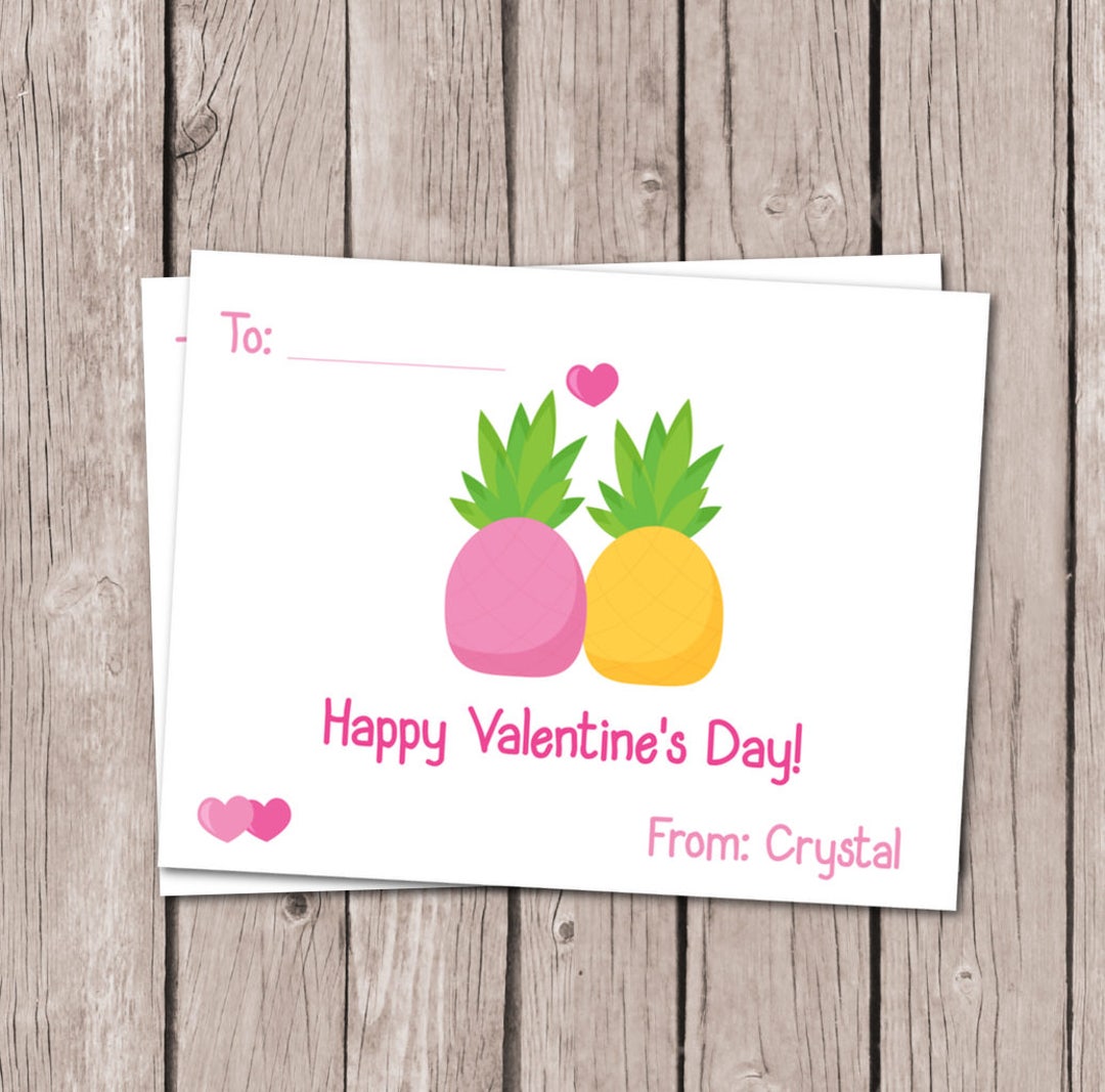 Pineapple Valentine's Day Cards - Pineapple Card - Valentine's Day ...