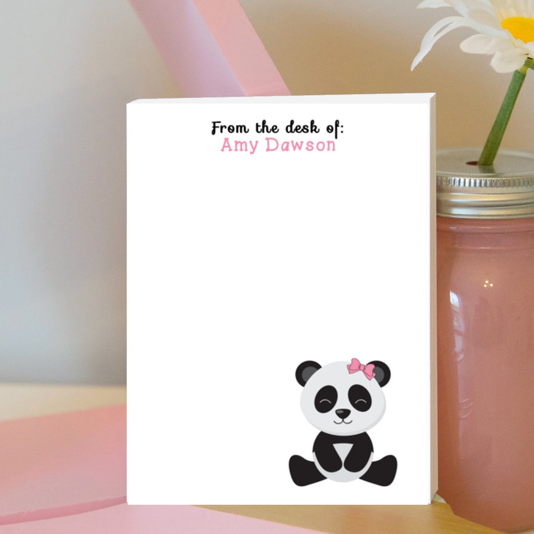 Panda Personalized Notepad - Panda Notepad - Panda Gift - Panda Love ...
