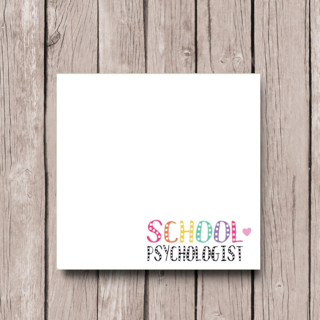 3x3 Inch School Psychologist Sticky Note - School Psychologist Gift ...