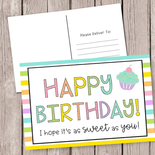 Happy Birthday Postcard Happy Mail for Students Postcard - Etsy