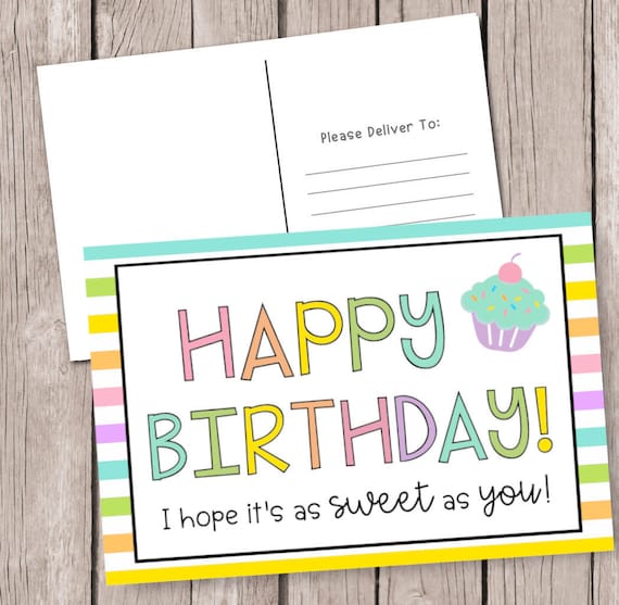 Happy Birthday Postcard Happy Mail for Students Postcard - Etsy